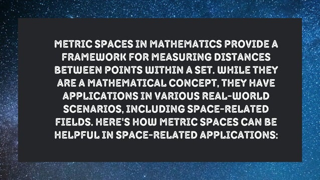 Application of Metric space,Higher Mathematics | PDF