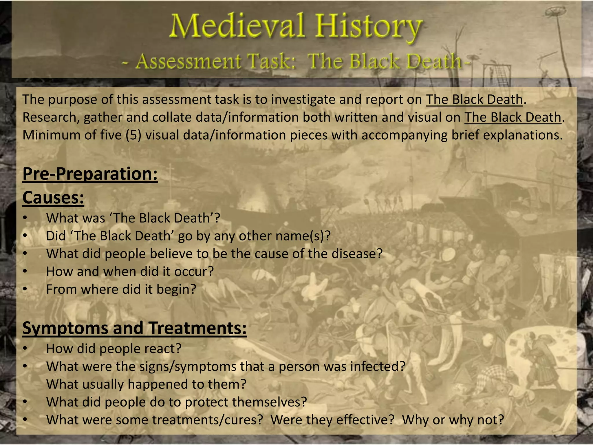 PowerPoint: Medieval Life: The Black Death - Bubonic Plague - Black ...