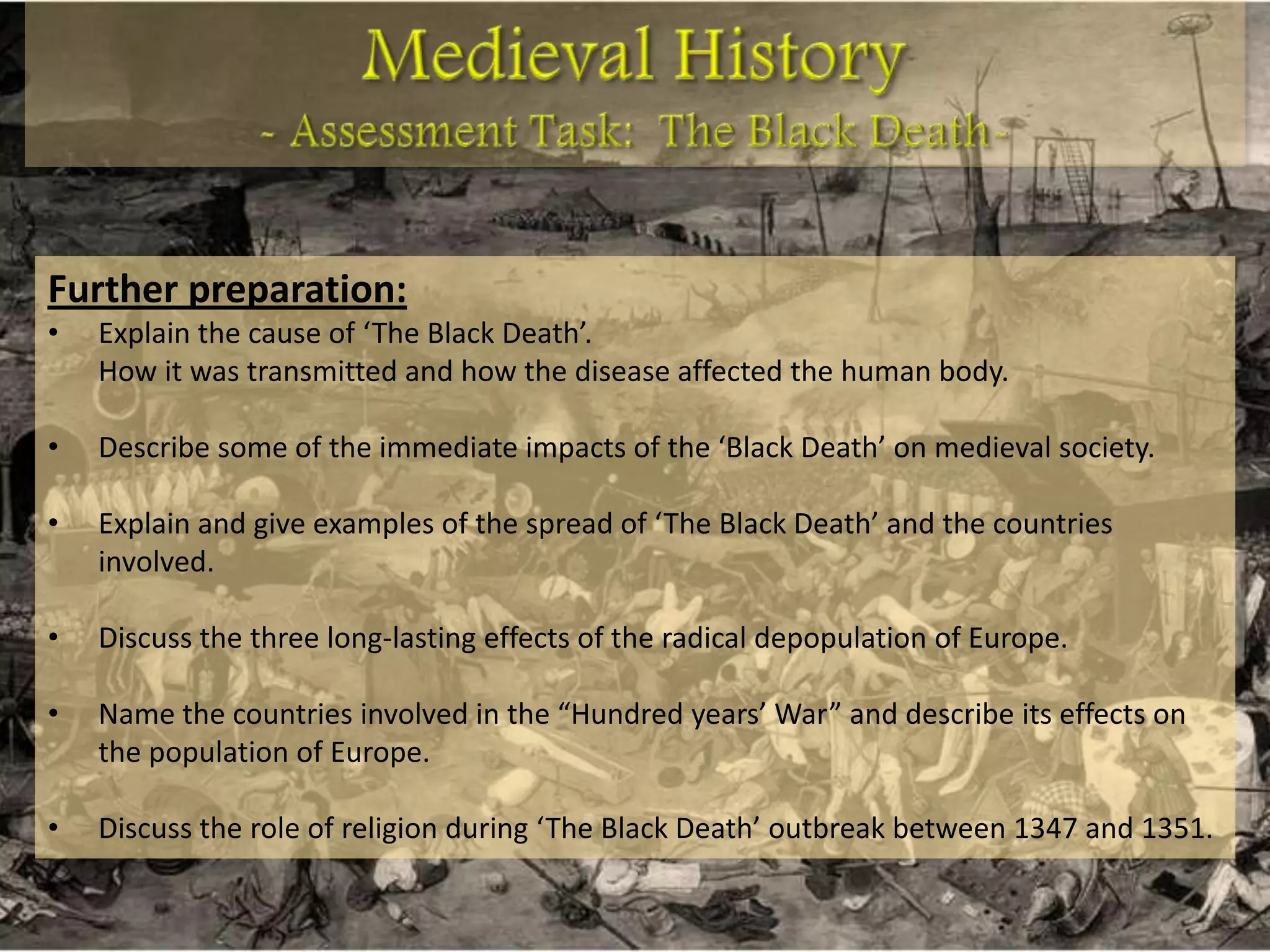 PowerPoint: Medieval Life: The Black Death - Bubonic Plague - Black ...