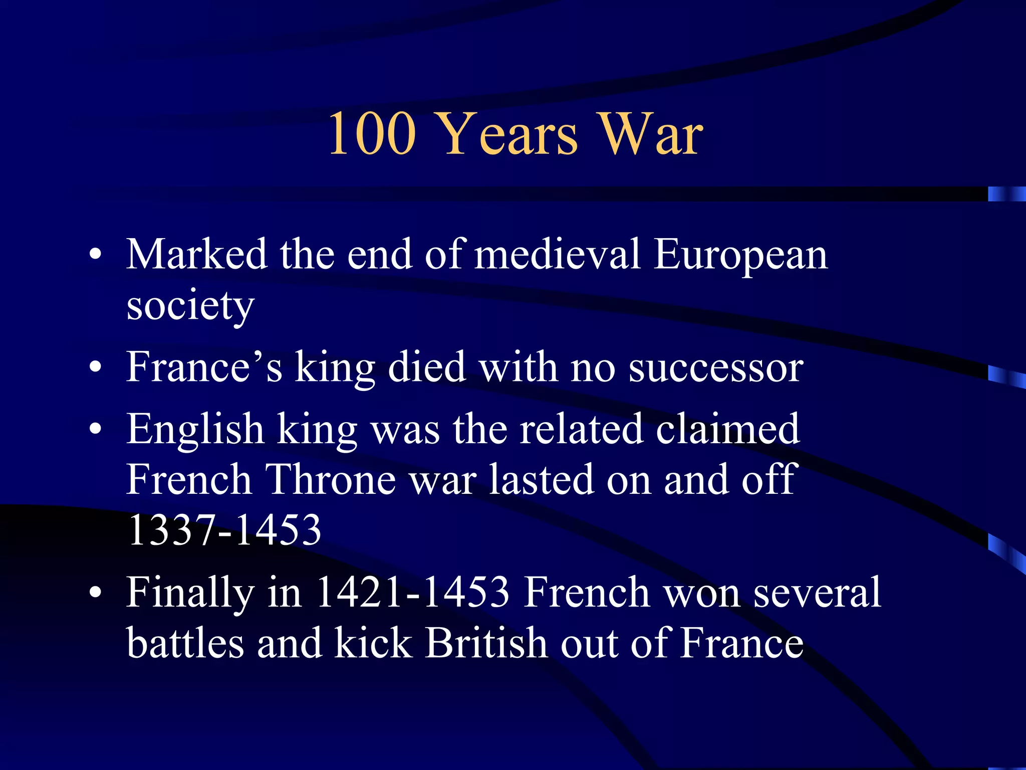 Black death & 100 years war | PPT