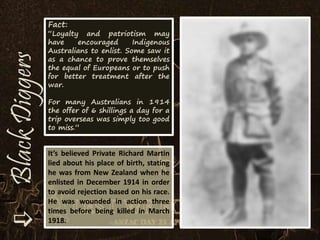 Black Diggers - Indigenous Australians and World War One | PPSX
