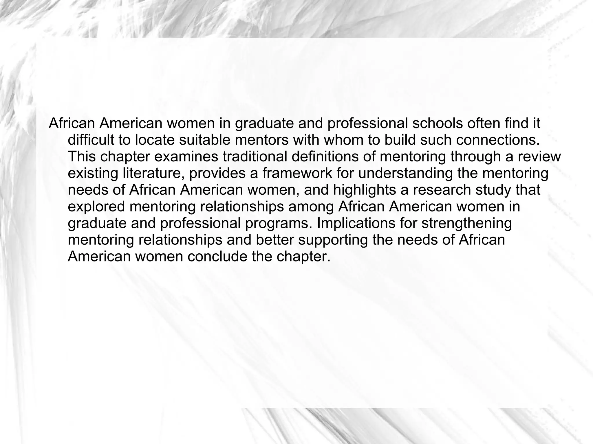 Black female mentoring | ODP