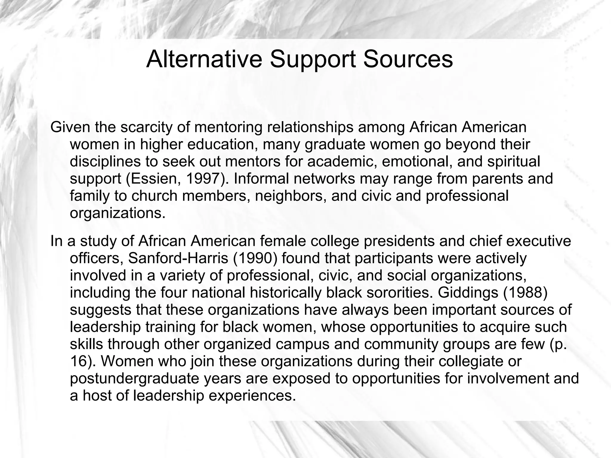 Black female mentoring | ODP