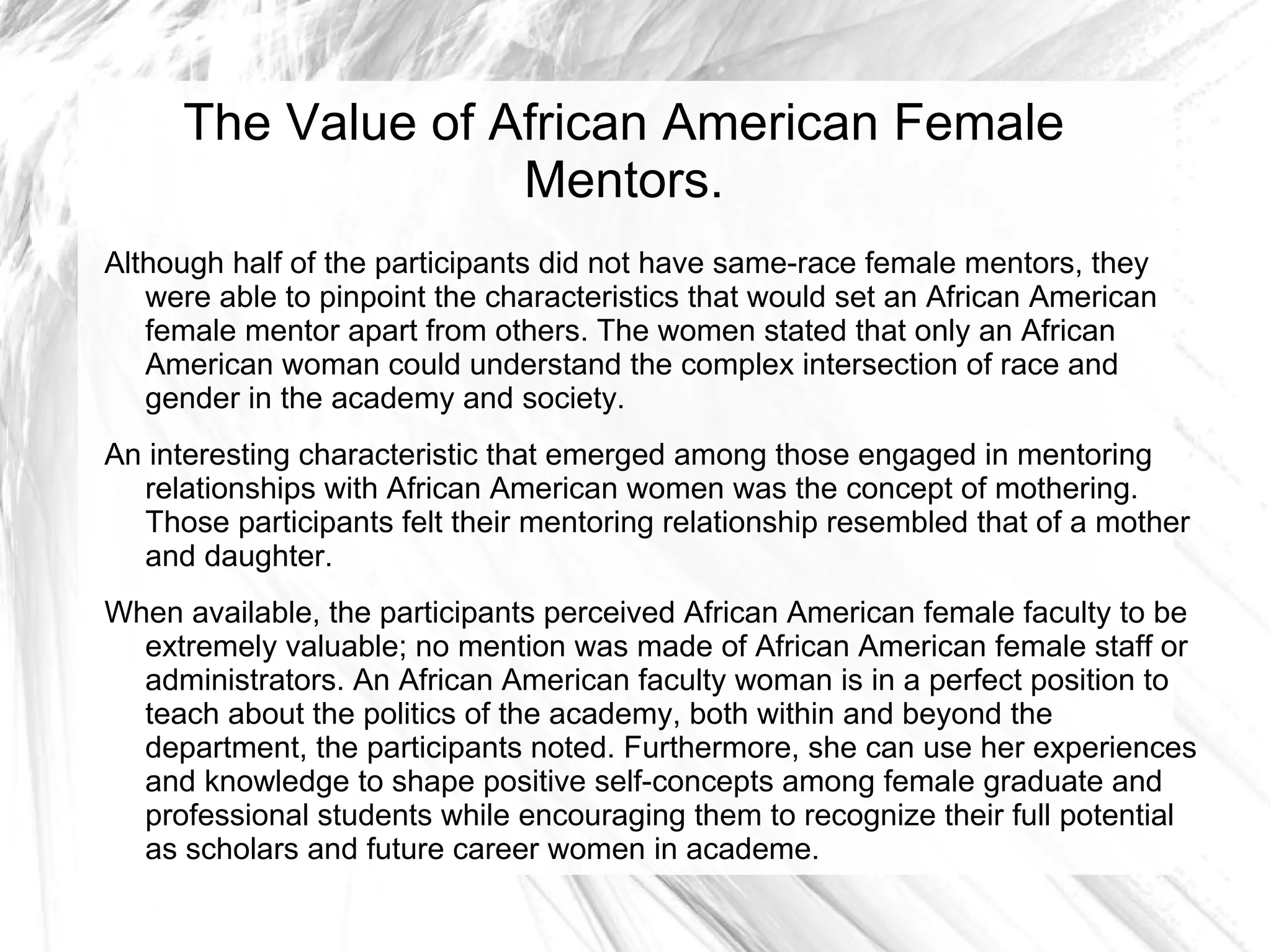 Black female mentoring | ODP