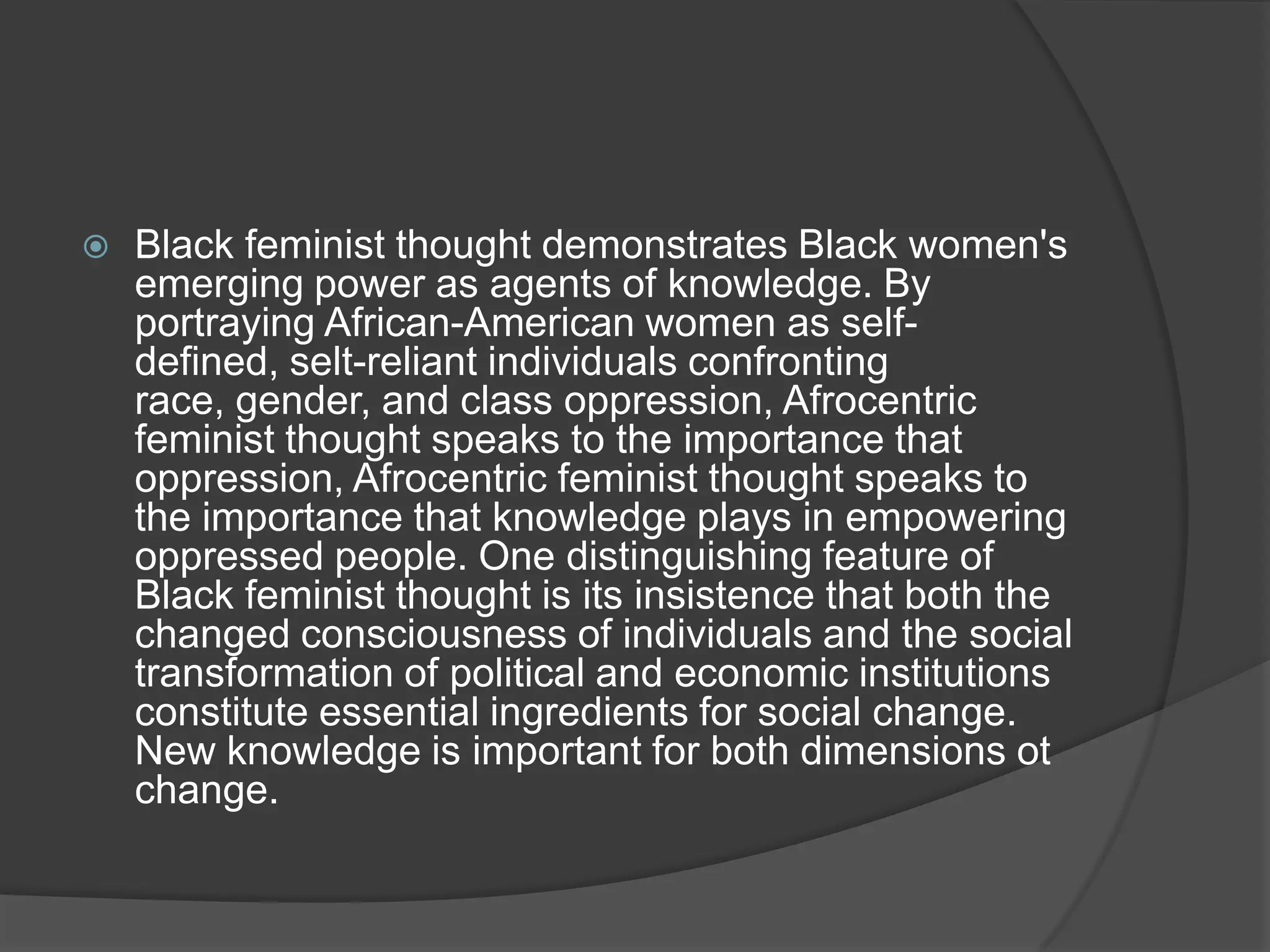 Black feminist thought in the matrix of domination | PPTX
