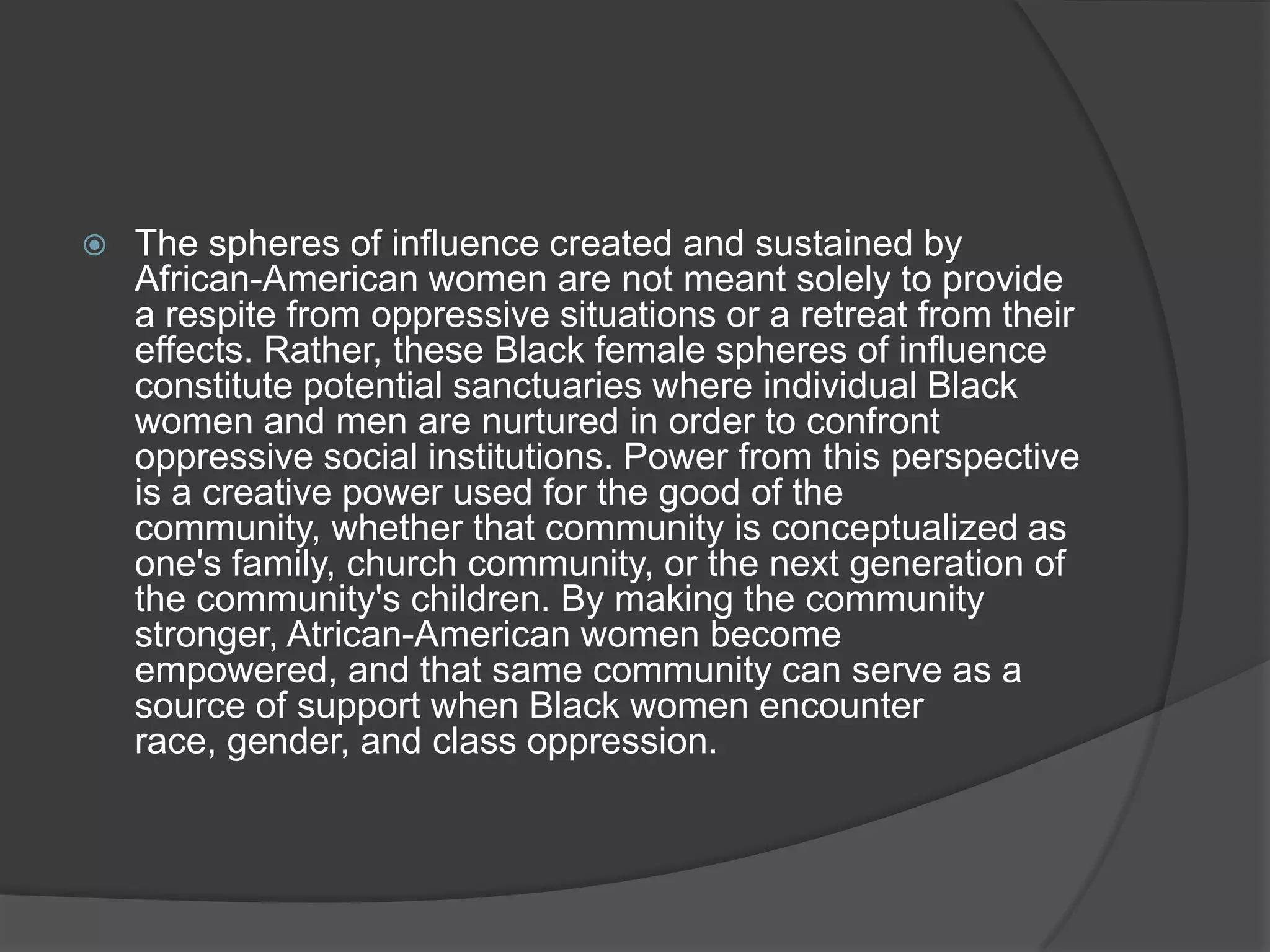 Black feminist thought in the matrix of domination | PPTX