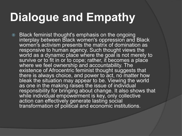 Black feminist thought in the matrix of domination | PPTX
