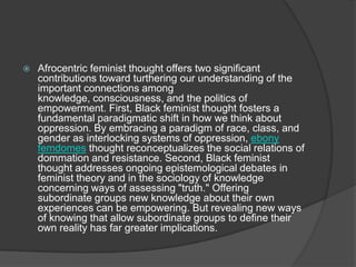 Black feminist thought in the matrix of domination | PPTX