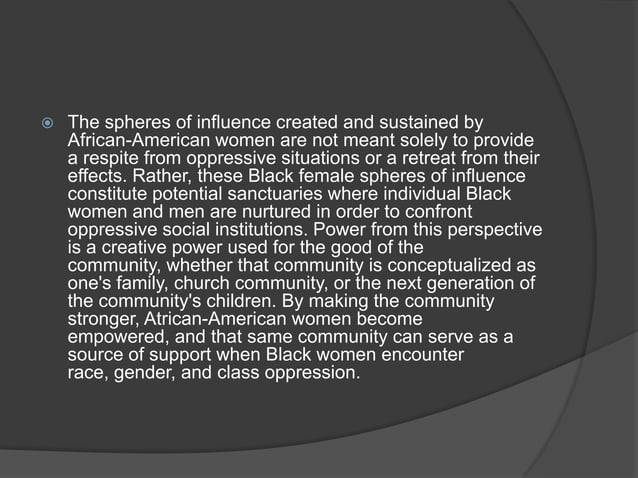 Black feminist thought in the matrix of domination | PPTX