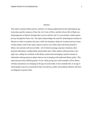 Patron Privacy in Libraries | DOC