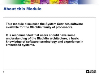 Blackfin system services | PDF