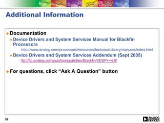 Blackfin system services | PDF