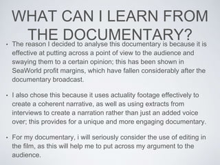 Black Fish Documentary Analysis | PPTX