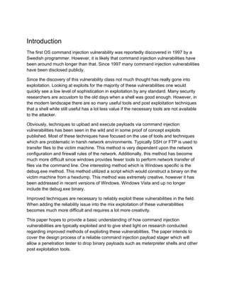 Black hat 2010-bannedit-advanced-command-injection-exploitation-1-wp ...