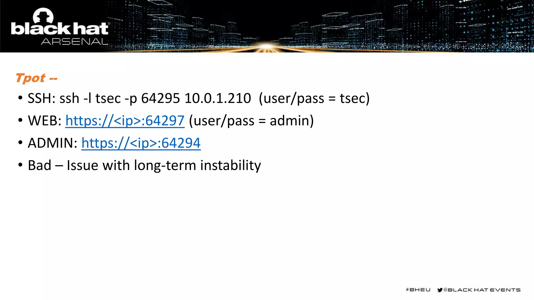 Cyber Range - Blackhat Europe 19 Arsenal | PPTX