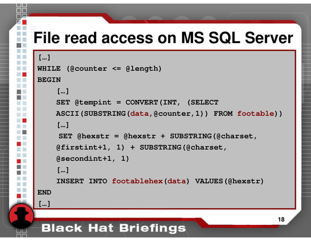 Advanced Sql Injection To Operating System Full Control Slides