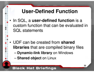 Advanced SQL injection to operating system full control (slides) | PPT