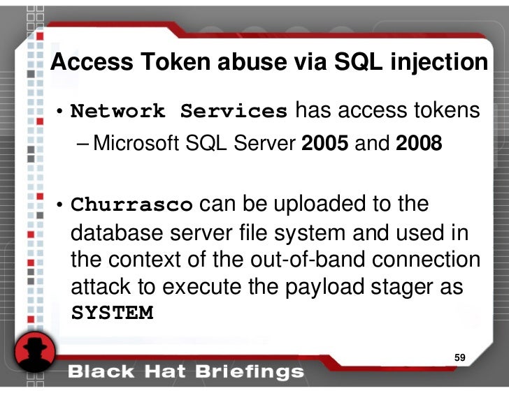 Advanced SQL injection to operating system full control (slides)