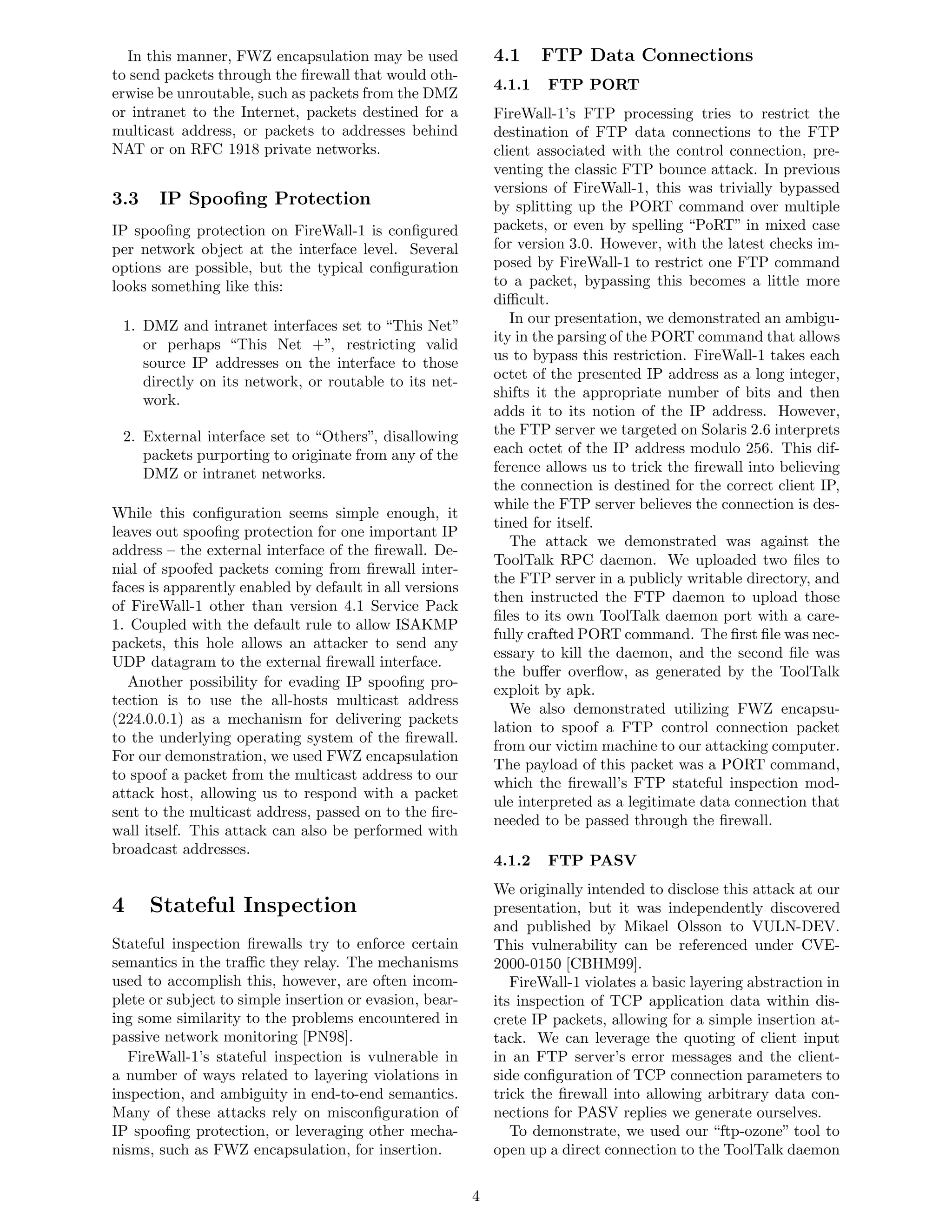 A Stateful Inspection of Firewall-1 (2000) | PDF