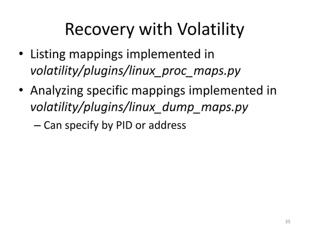 Workshop - Linux Memory Analysis with Volatility | PPT