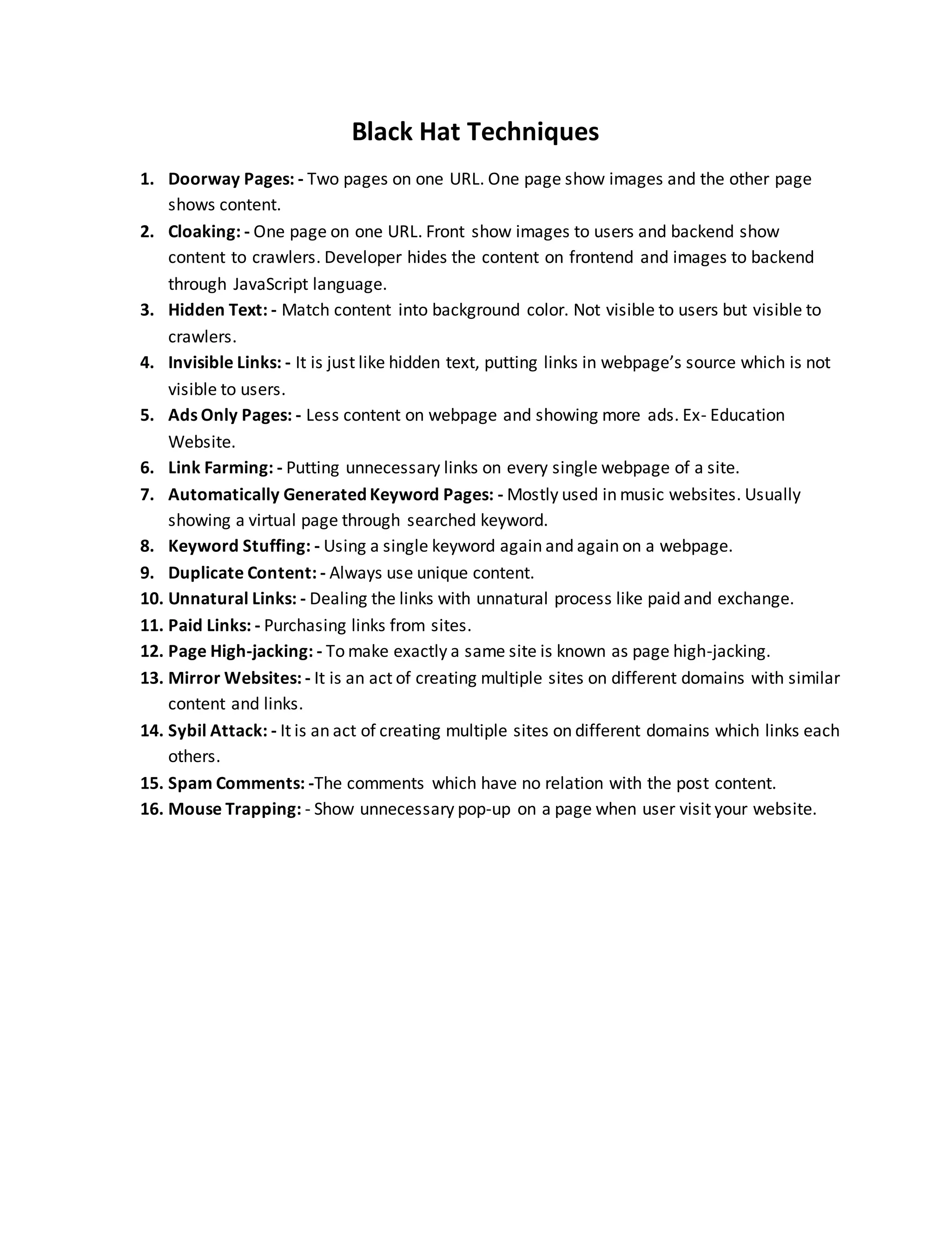 Blackhat techniques | PDF