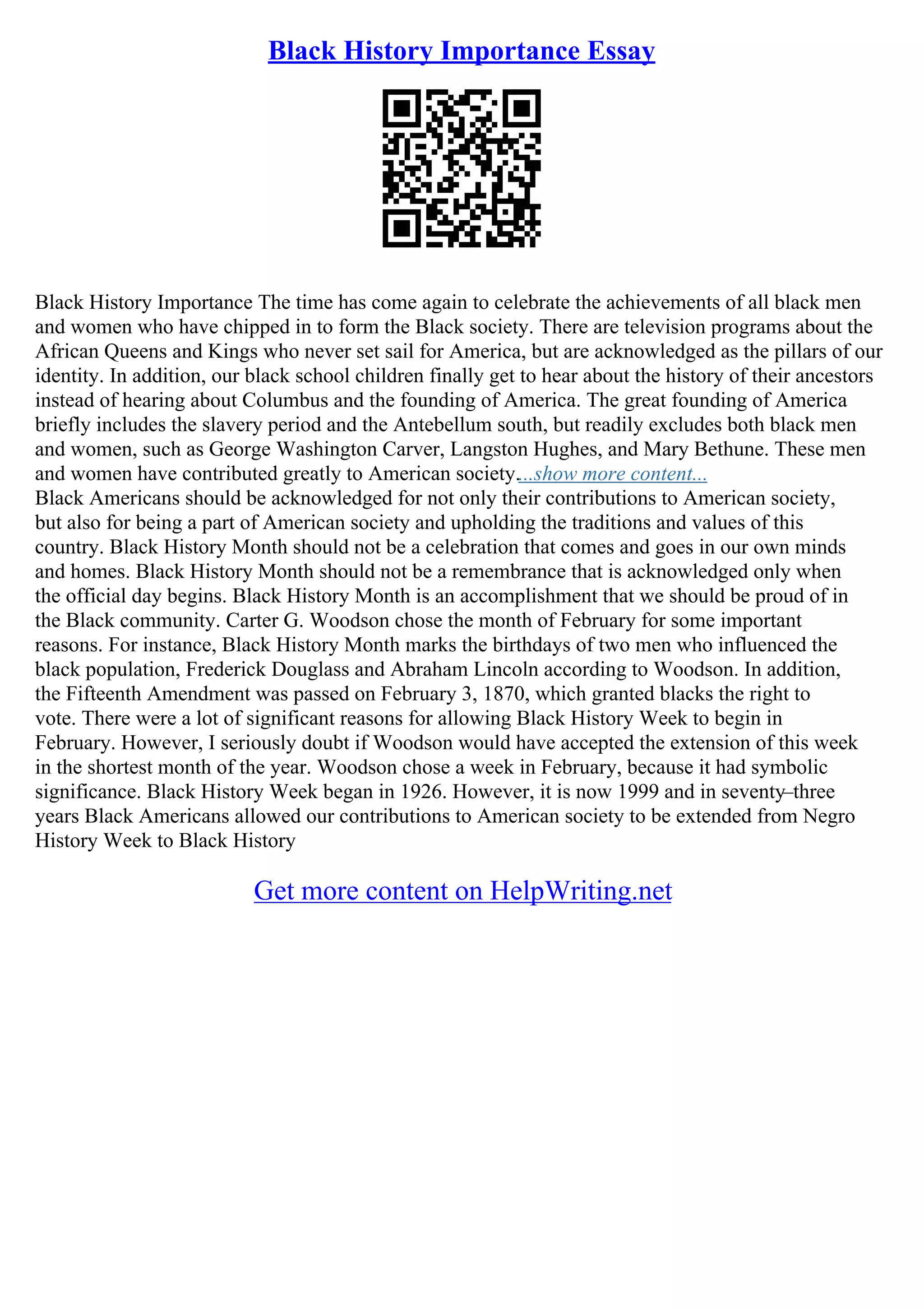 Black History Essay | PDF