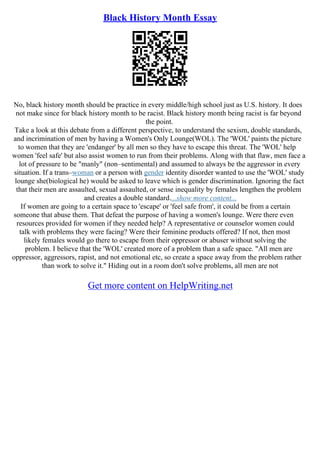 Black History Essay | PDF