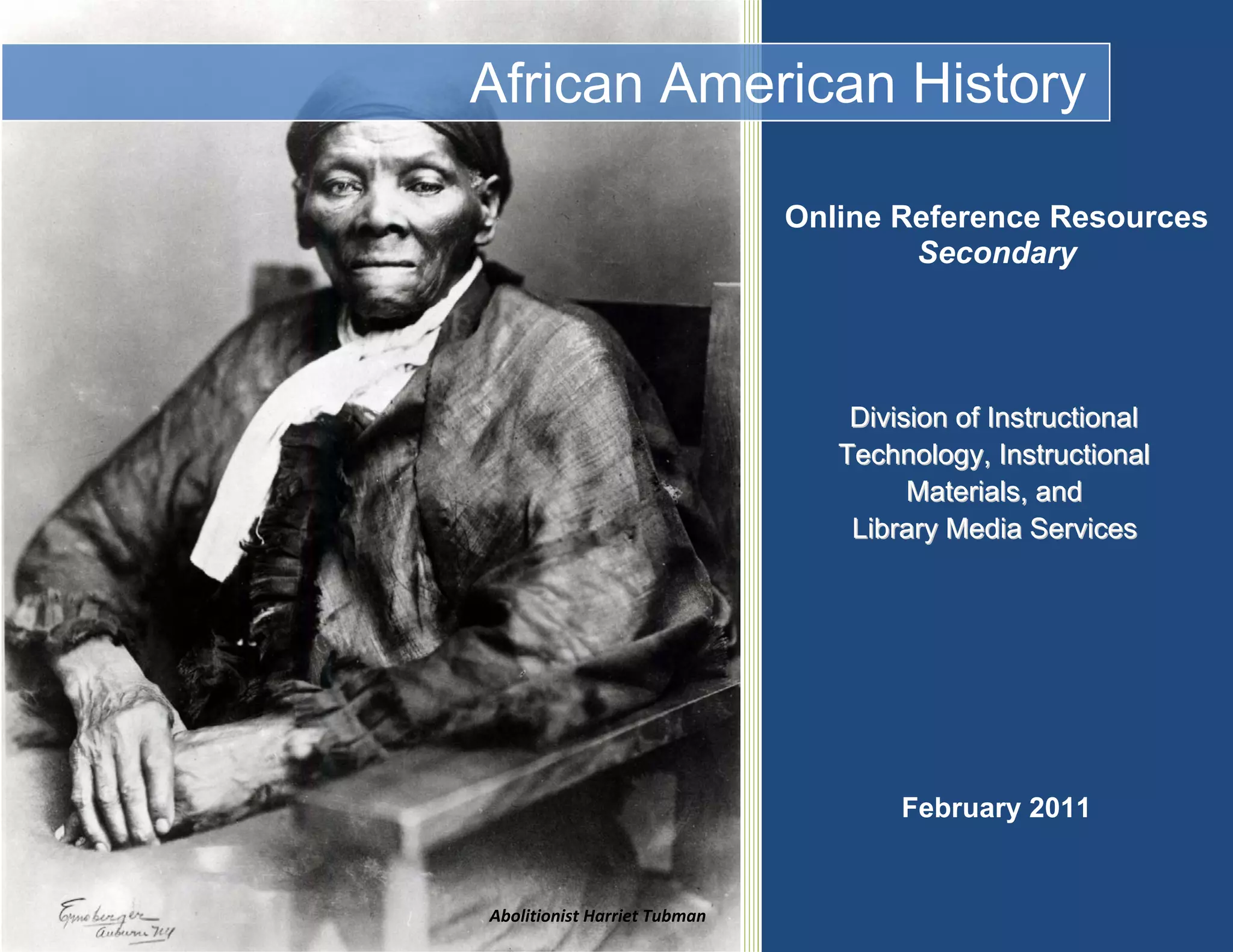Black history online reference resources secondary | PPT