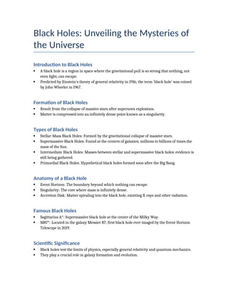 Introduction to Black Hole and how its formed | DOCX