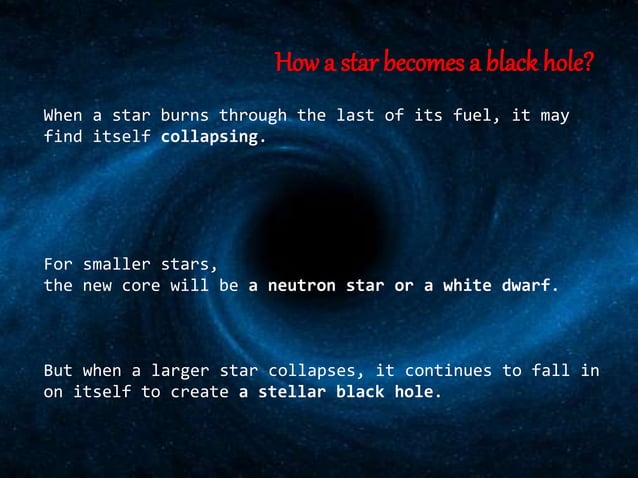 Black holes presentation | PPTX | Physics | Science