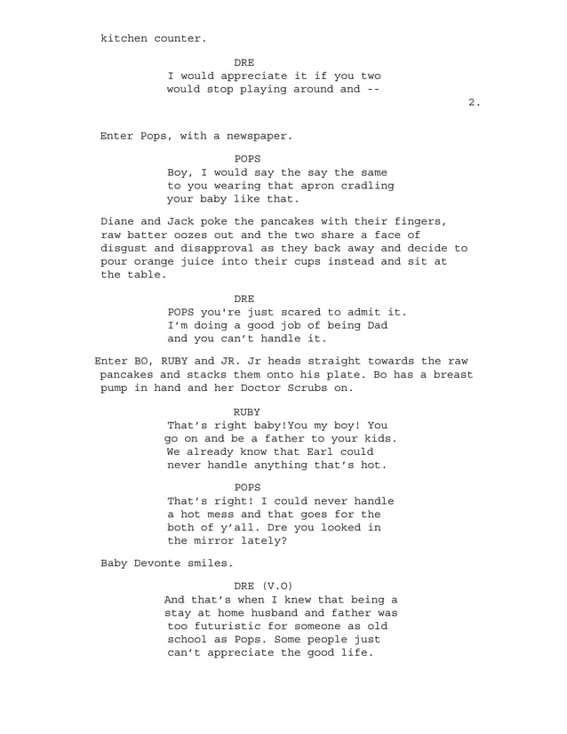 Blackish spec- coldopen- SITCOM | PDF