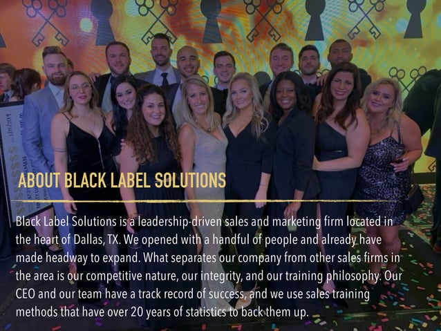 What does Black Label Solutions do in Dallas, TX? | PDF | Sales | Business