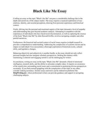 Black Like Me Essay.pdf
