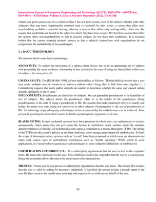 Blacklisting and blocking anonymous credential users | PDF