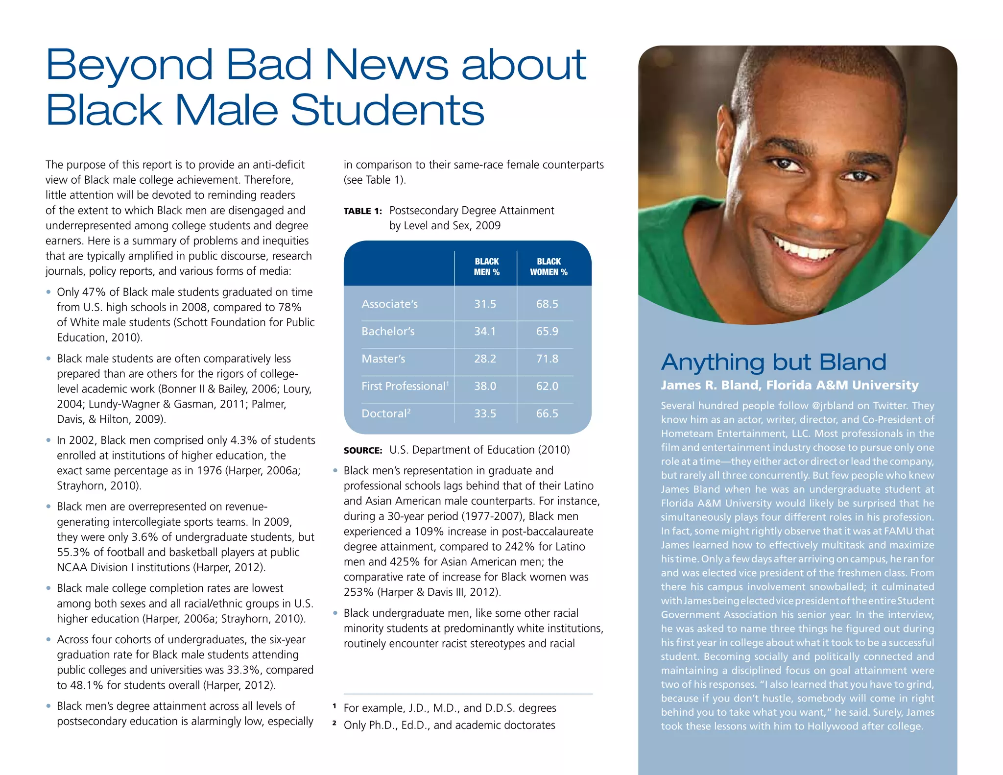 Black Male Success in Higher Education | PDF
