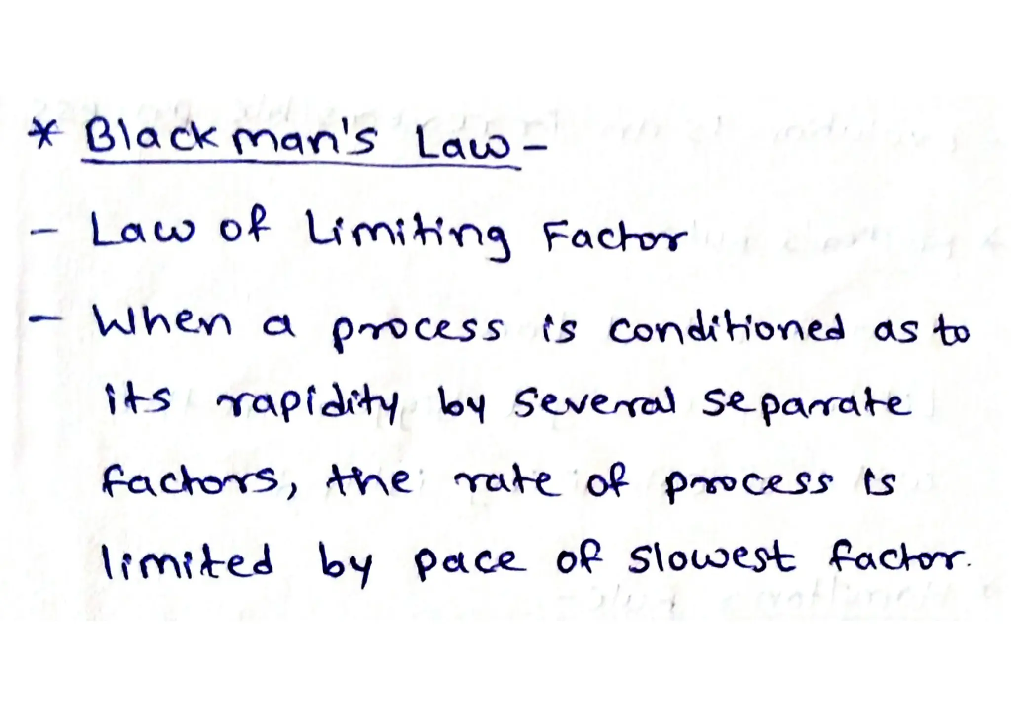 Blackman's Law / Law of Limiting Factor | PDF