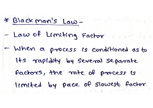 Blackman's Law / Law of Limiting Factor | PDF