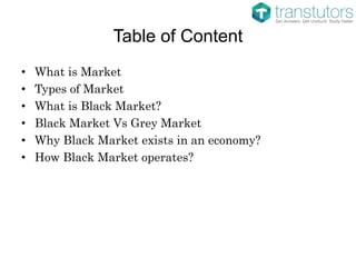 Black Market | Eonomics | PPTX
