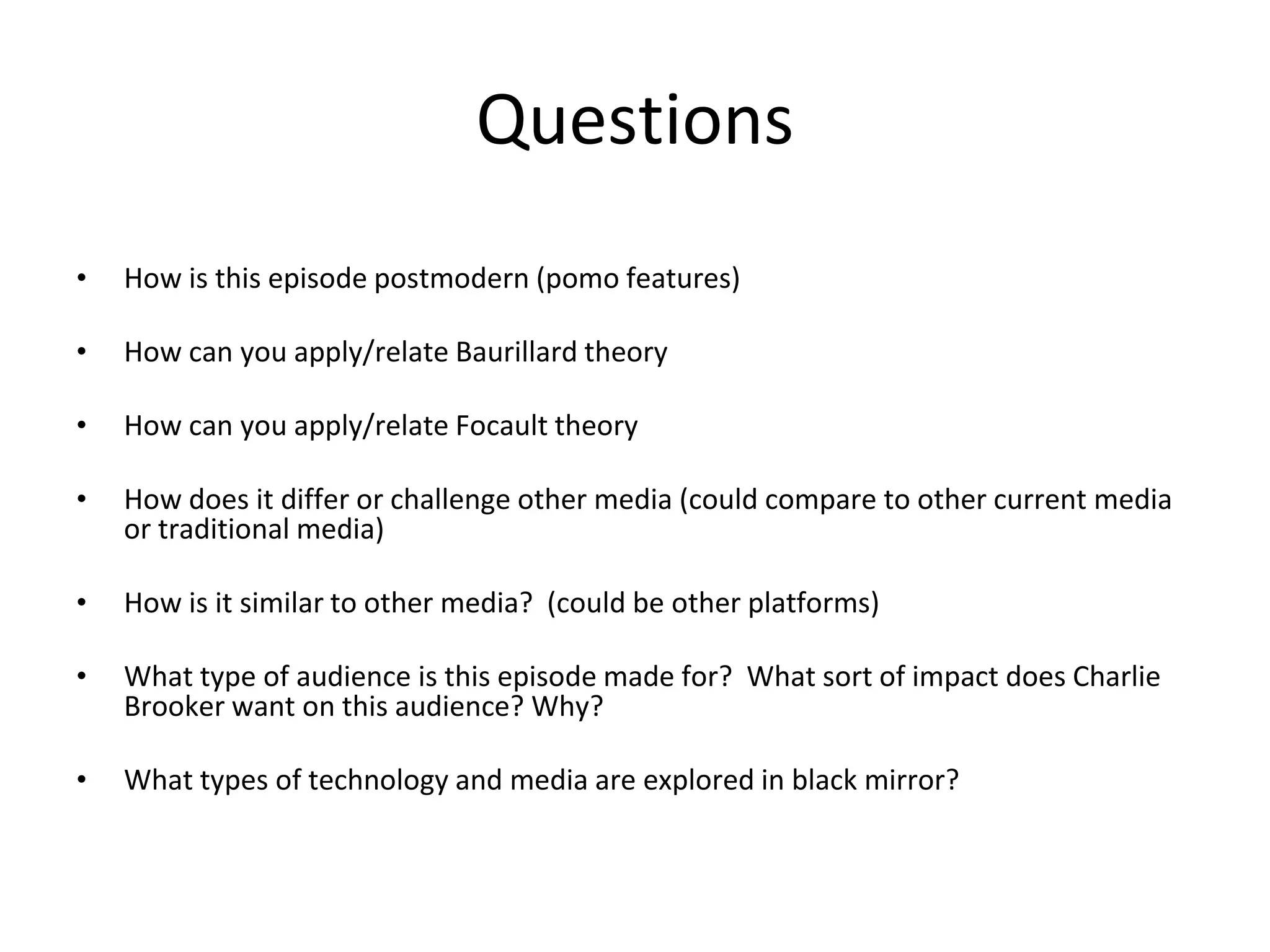 Black Mirror Analysis - 15 Million Merits | PPTX