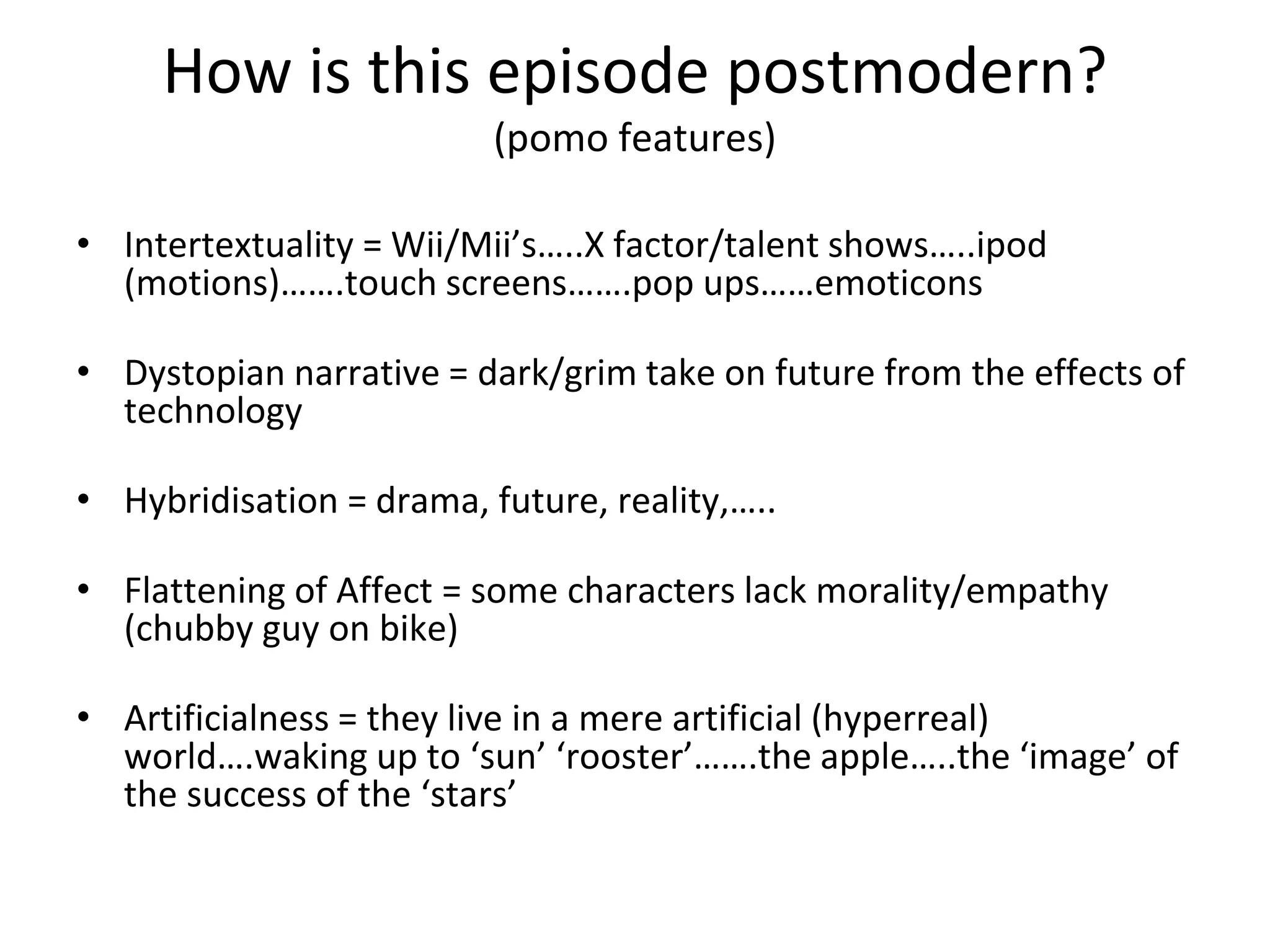 Black Mirror Analysis - 15 Million Merits | PPTX