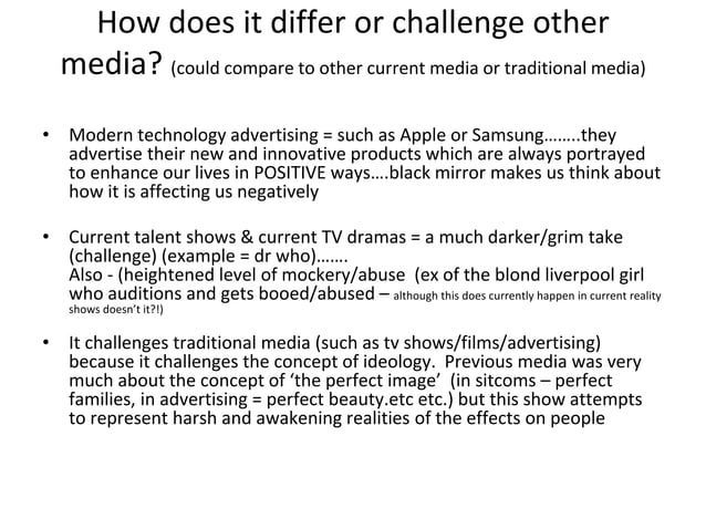 Black Mirror Analysis - 15 Million Merits | PPTX