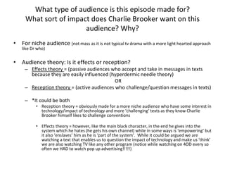 Black Mirror Analysis - 15 Million Merits | PPTX