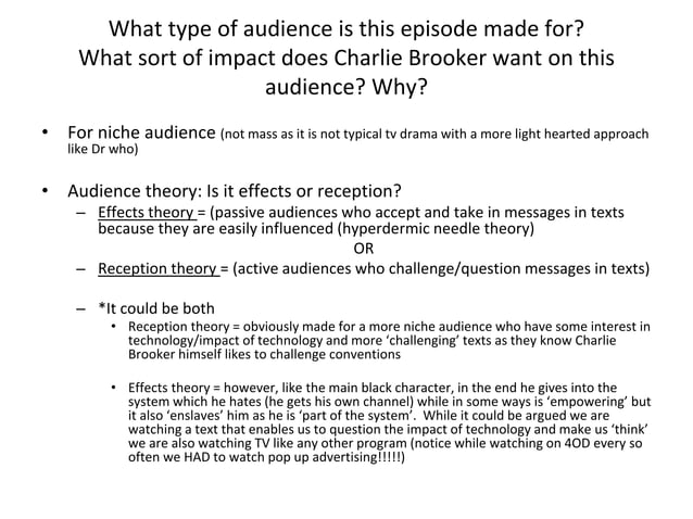 Black Mirror Analysis - 15 Million Merits | PPTX