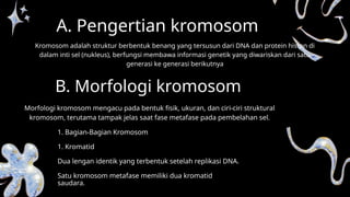 Morfologi dan Struktur Kromosom, serta Kelainan Kromosom | PPTX