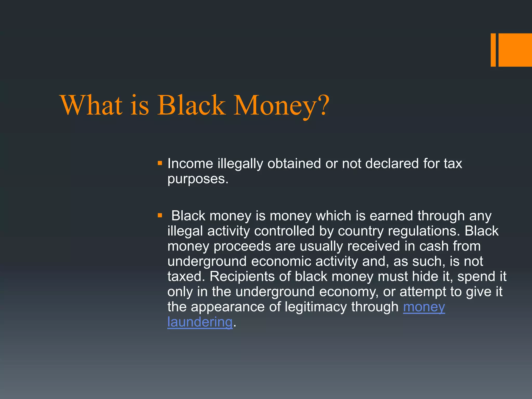 Black money nishmitha | PPT