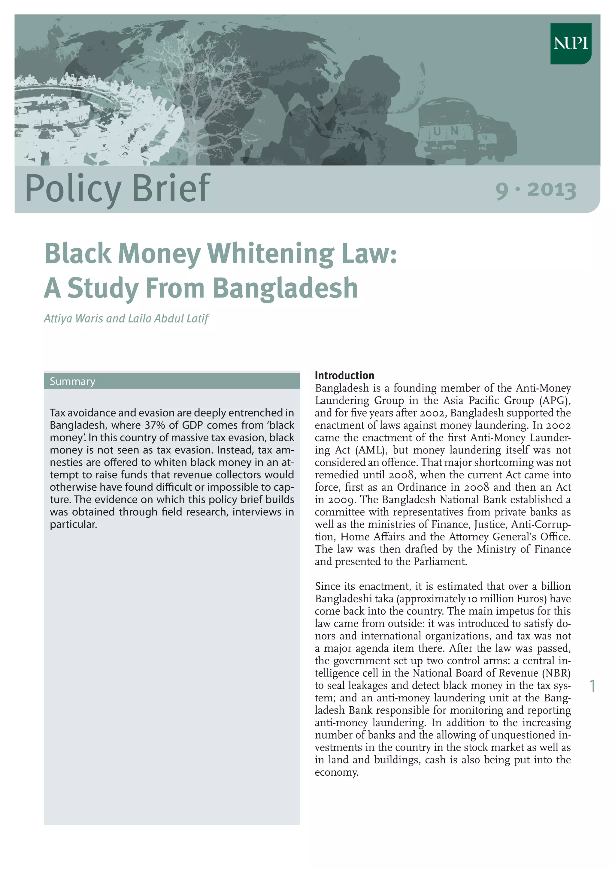 Whitening black money: Tax evasion & avoidance | PDF