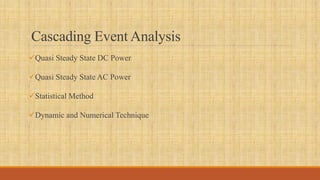 Blackout and Cascading Events - Problem Solving and Analysis | PPT