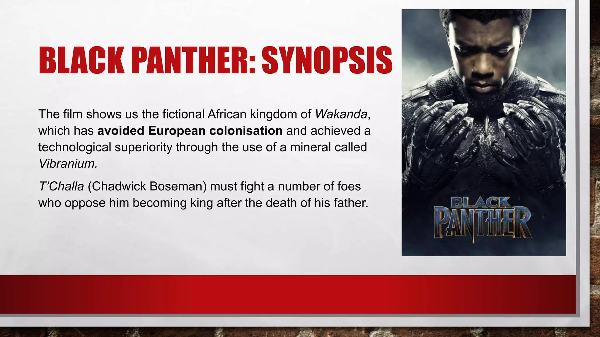 Black panther AL media Studies C1SB | PPTX | Comic Books | Collecting