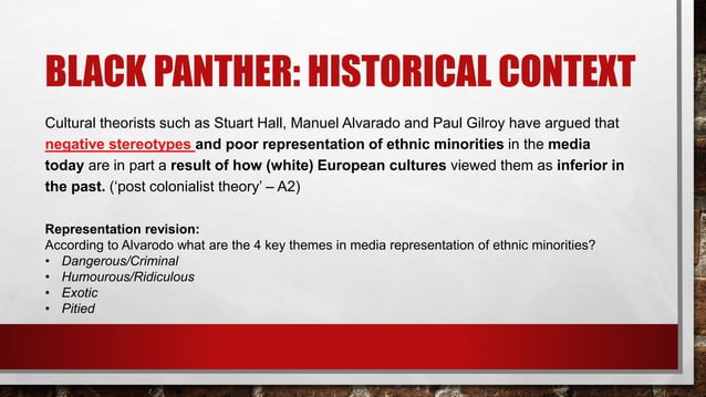Black panther AL media Studies C1SB | PPTX | Comic Books | Collecting