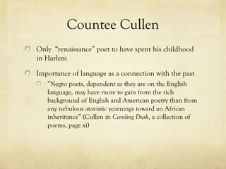 The Black poet's cultural identity - FANT IV | PPT